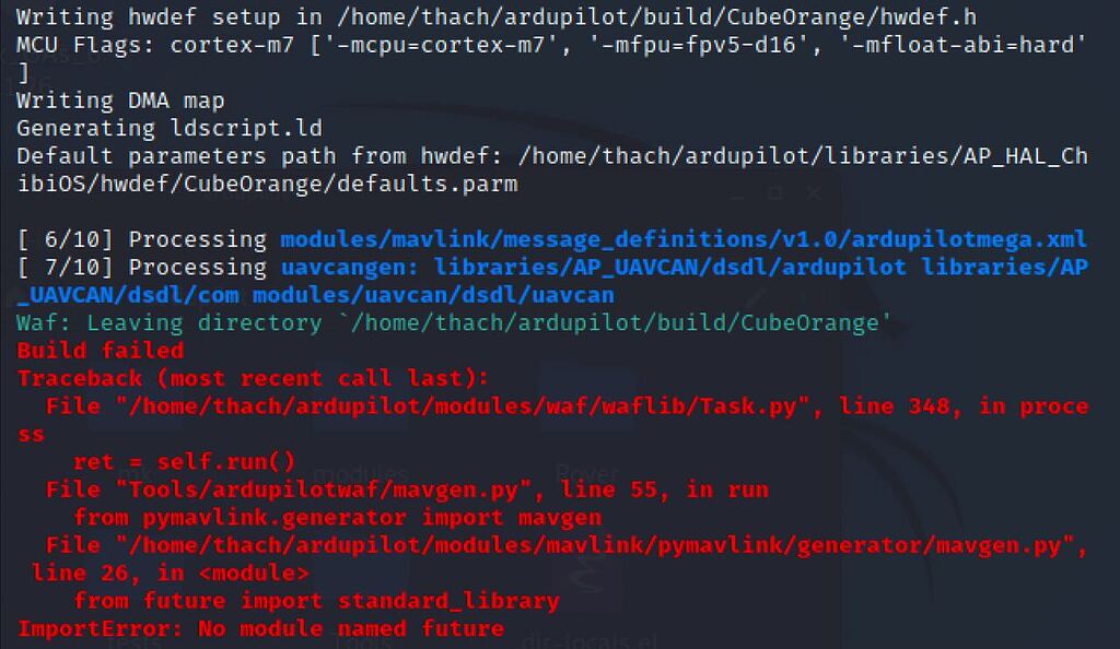 Failed To Build Code For CubeOrange Copter 4 0 ArduPilot Discourse