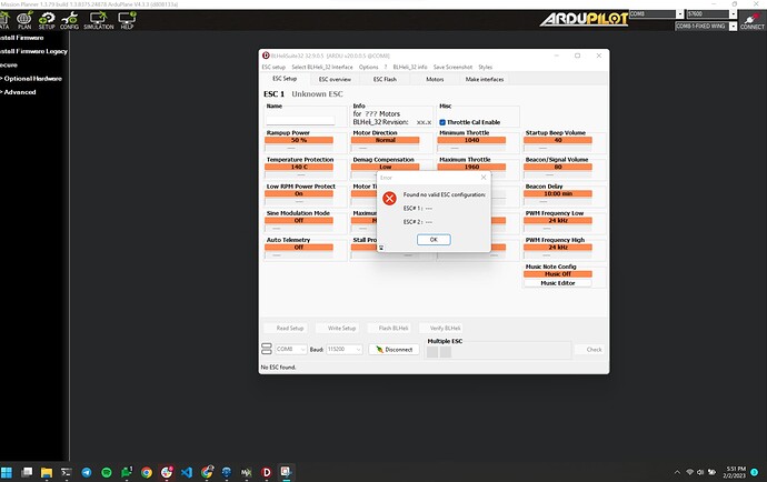 BLHeli 32 Setup Issue On ArduPlane Using Pixhawk 6x Plane 4 3