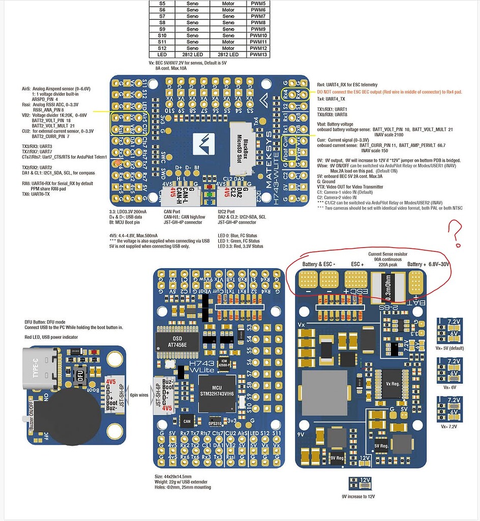 Flight Controller H743-WLITE installation - Multirotors - ArduPilot Discourse