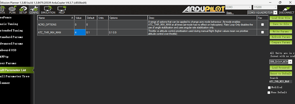 How to change ATC_THR_MIX_MAN value out of range? - Copter 4.3 - ArduPilot Discourse