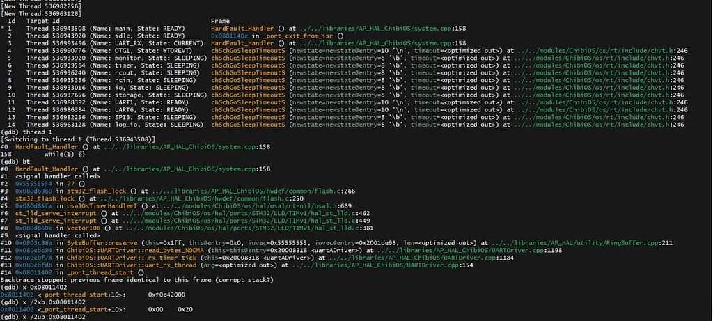 Debugging hardfault handlers - ArduCopter - ArduPilot Discourse
