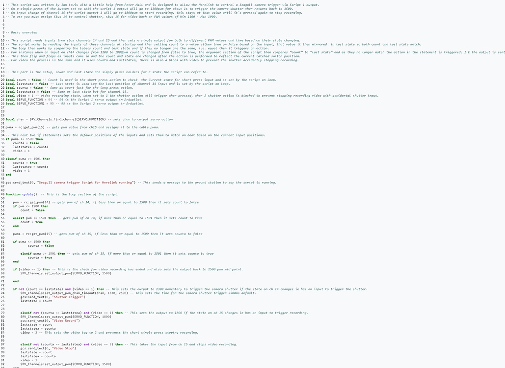 Seagull Camera Trigger Script For Herelink - ArduPilot Lua Scripting - ArduPilot Discourse