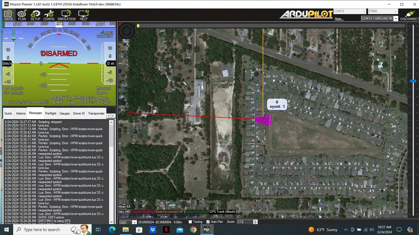 Rover QuikTune Lua script error - Rover 4.4 - ArduPilot Discourse