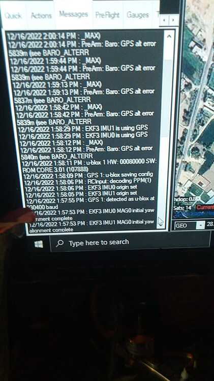Prearm error GPS alt error 5850m (see BARO_ALTERR - Pixhawk family - ArduPilot Discourse