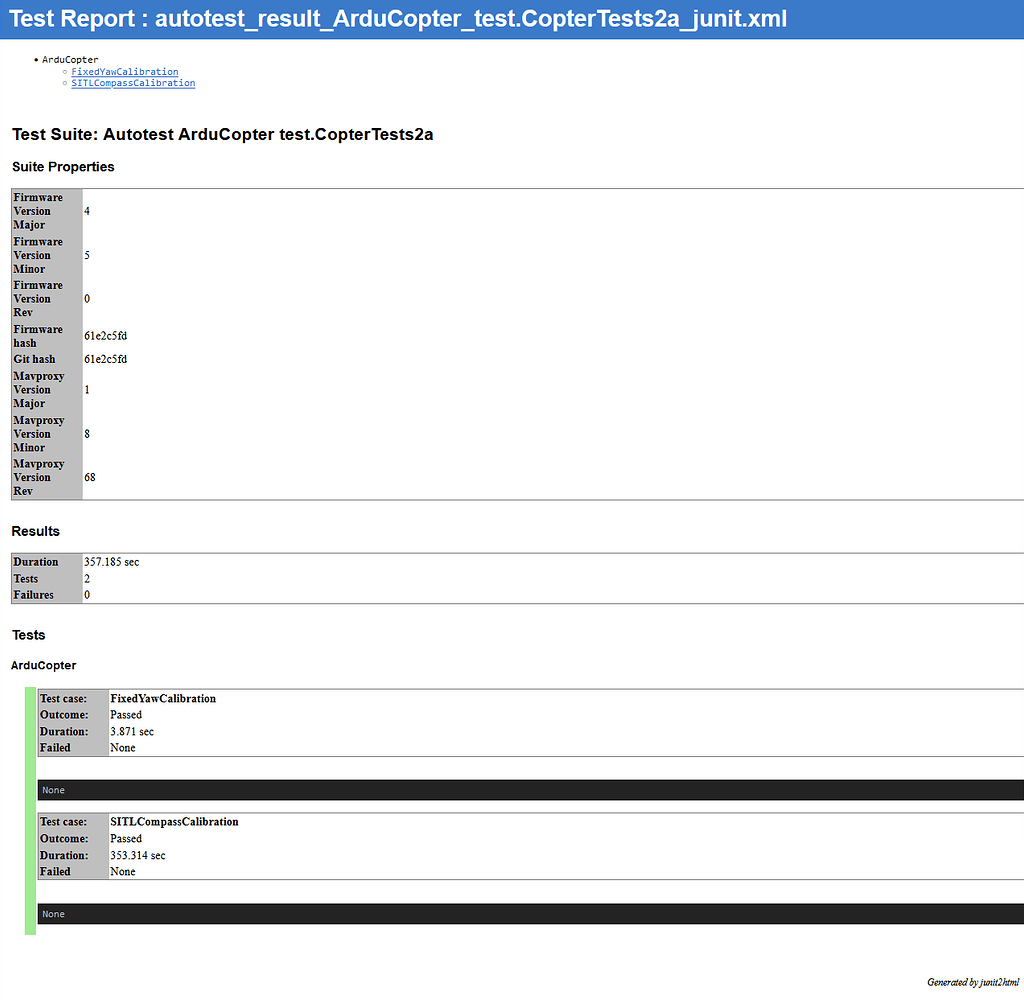 JUnit Output support in Autotest Framework - Blog - ArduPilot Discourse