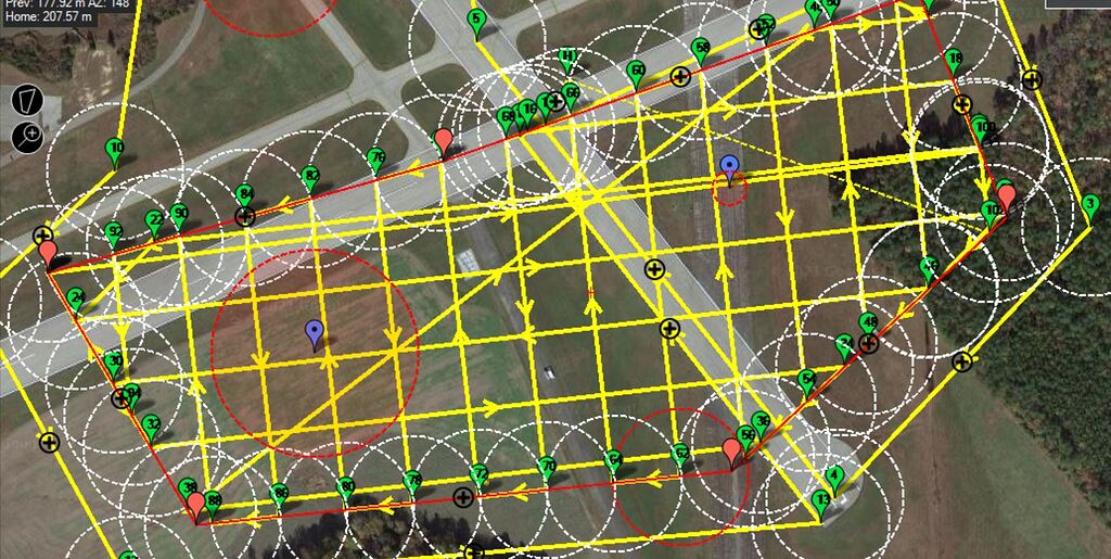How to create Survey Grid with flight exclusion zones - Mission Planner ...