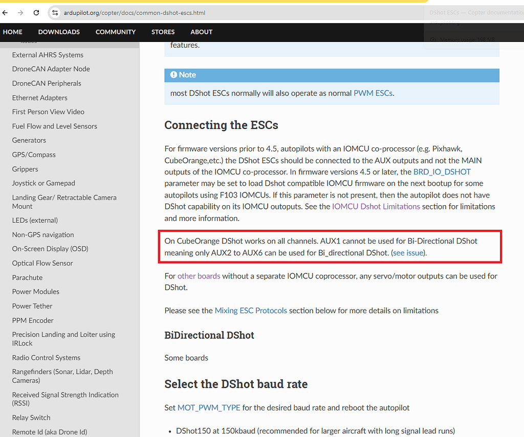 Mis-statement in wiki about bi-directional dshot - Copter 4.5 - ArduPilot Discourse