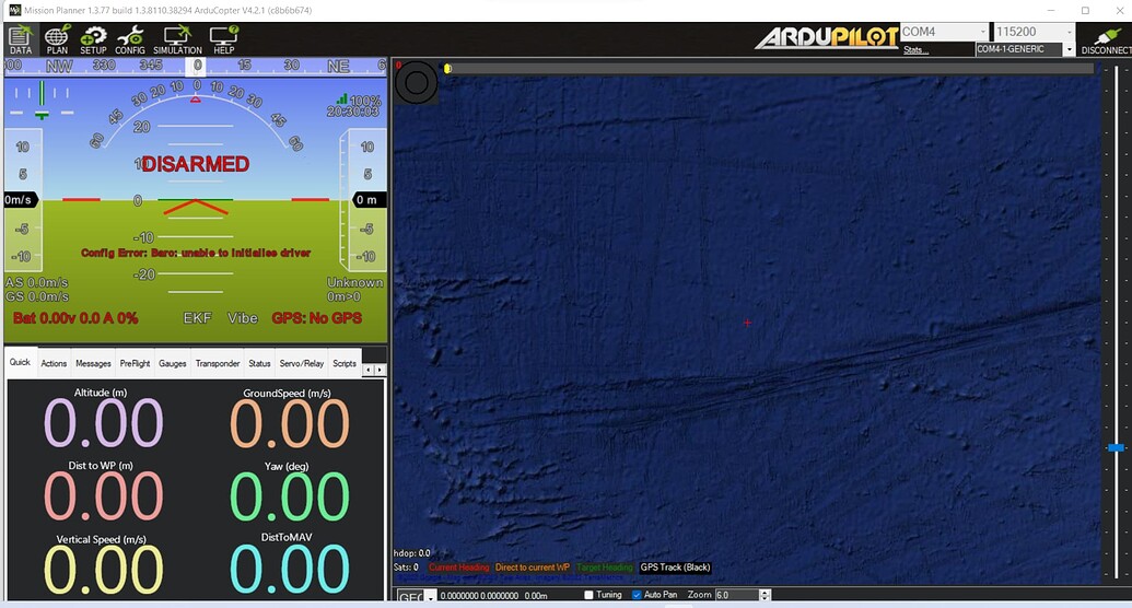Baro Config Error After Connecting M8n Gps No Compass Copter 4 2 Ardupilot Discourse