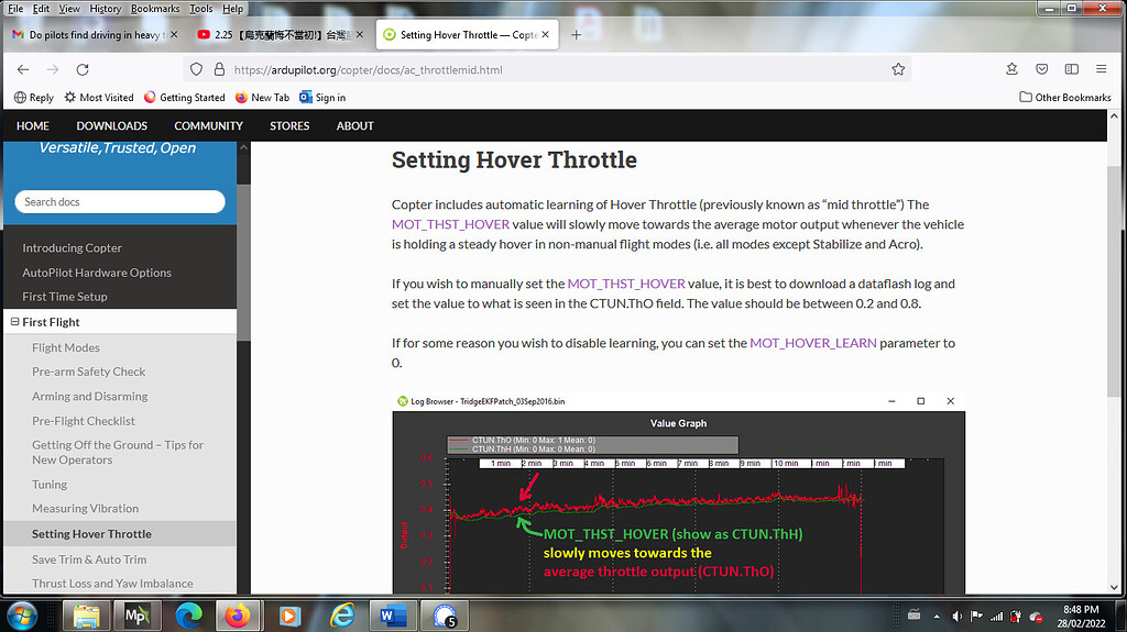 Hovering throttle setting - Copter 4.1 - ArduPilot Discourse