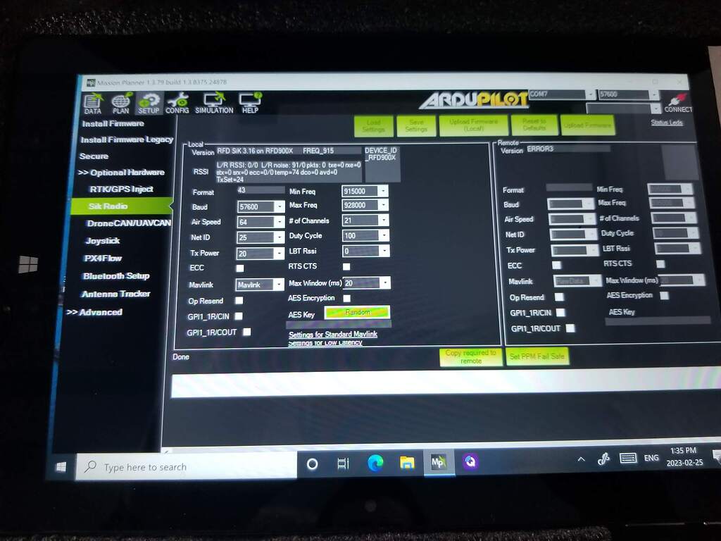 Slow parameter load to Mission Planner 1.3.79 via RFD900x - Copter 4.3 - ArduPilot Discourse