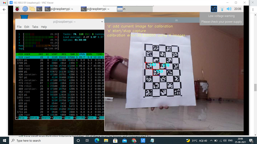 Vision based precision landing, codes getting error in Raspberry pi terminal while uploading ...