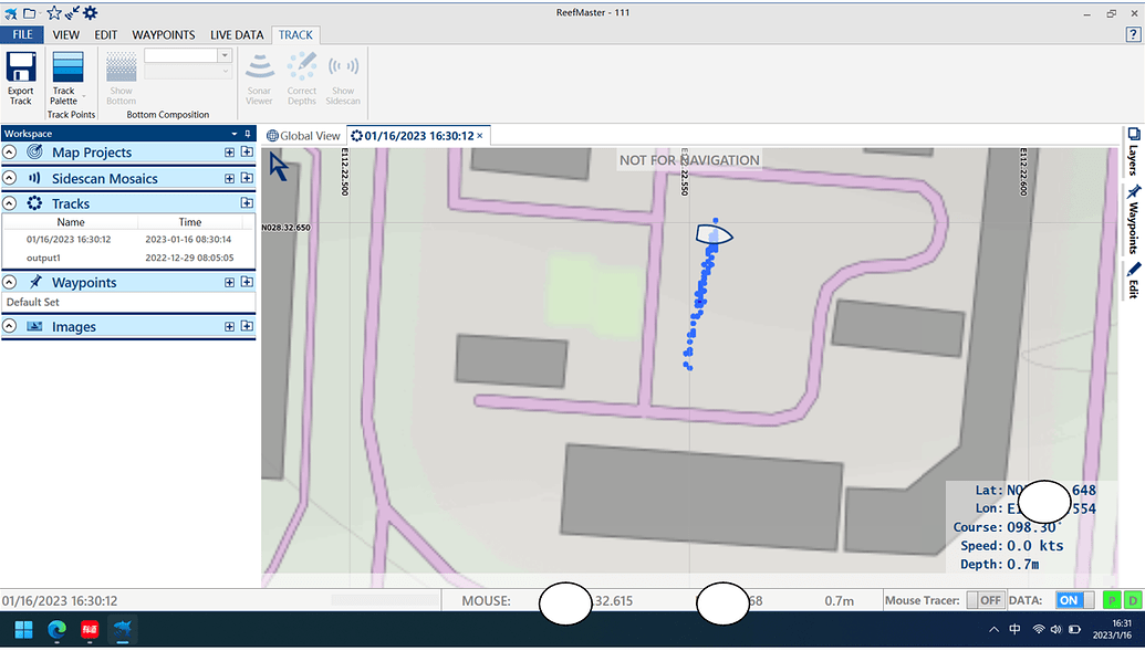 How to realize real-time bathymetric data display in Reefmaster ...