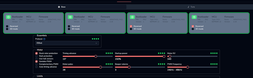 AM32 esc setting vs ardupilot setting - Copter 4.5 - ArduPilot Discourse