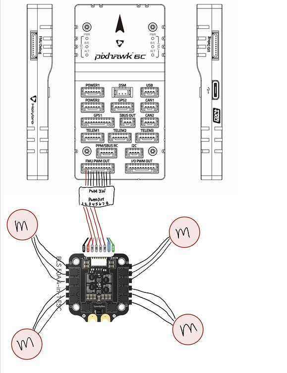 4-1 ESC to Pixhawk 6C - Copter 4.0 - ArduPilot Discourse