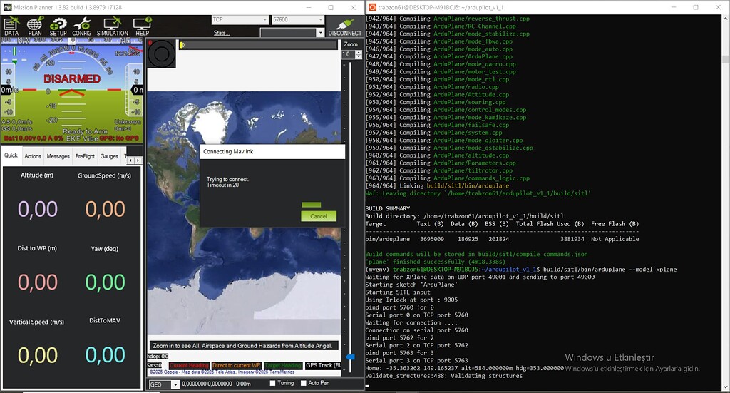 SITL with Mission Planner and X-Plane11 - Mission Planner - ArduPilot ...