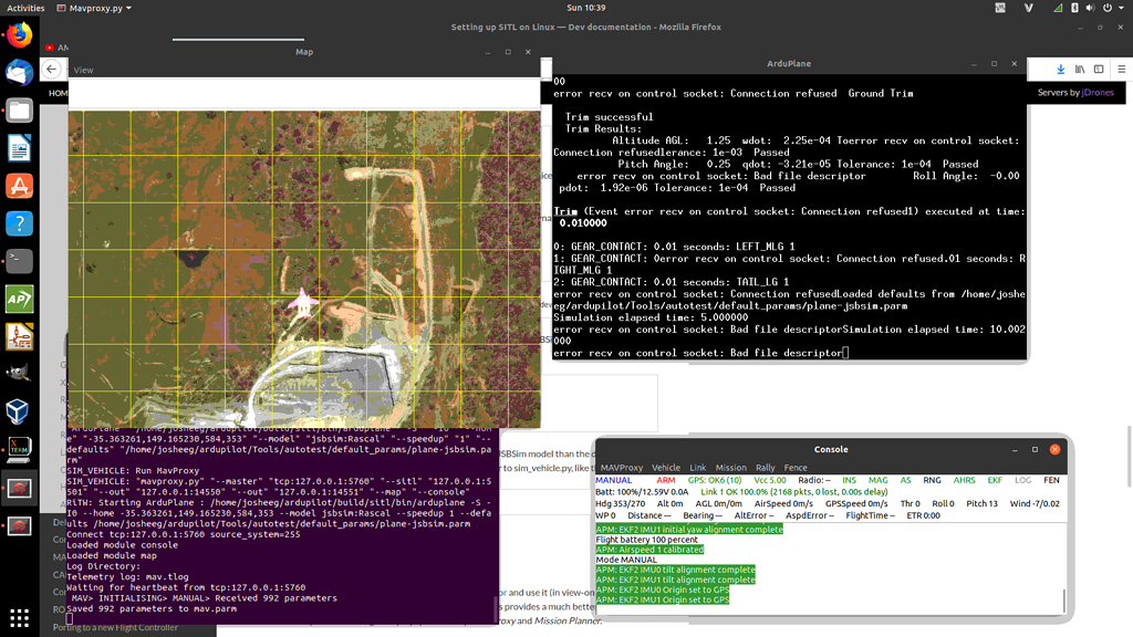 I have make install to jsbsim the main page and ardupilot one I get a error on the black screen ...