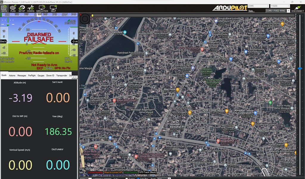 Here 3+ GPS is showing GPS No Fix in Mission Planner and LED Status is ...
