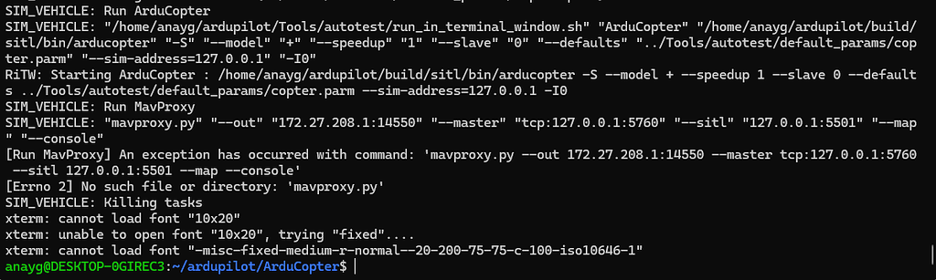 SITL on WSL2 mavproxy.py issue - Copter Simulation - ArduPilot Discourse