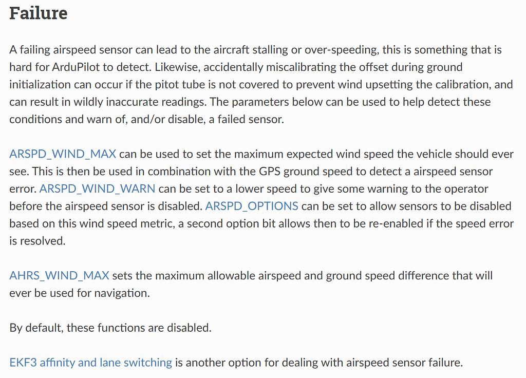 Dual Airspeed Sensor - What happens if the primary fails - Plane 4.0 - ArduPilot Discourse