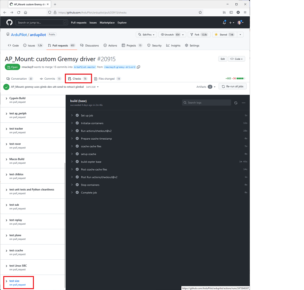 ArduPilot Pull Request flash size check - Blog - ArduPilot Discourse