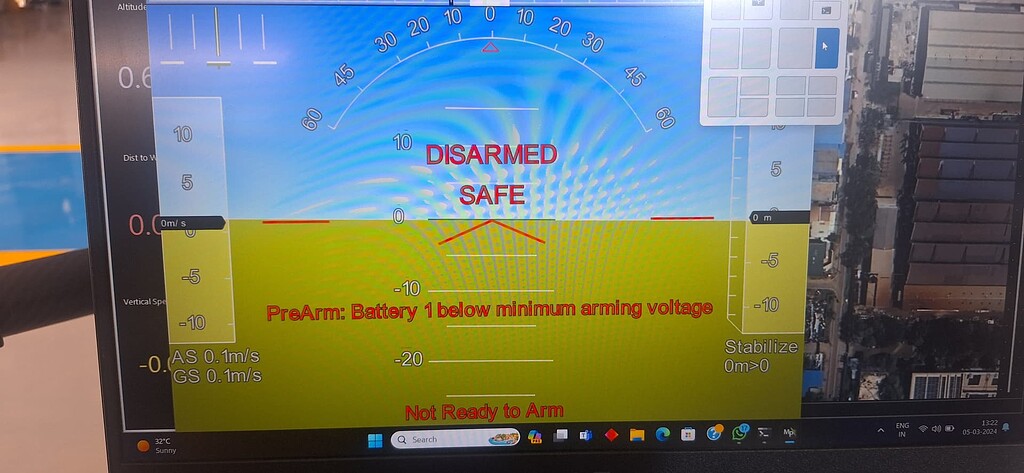 Prearm : battery 1 below minimum arming voltage - Copter 4.4 - ArduPilot Discourse