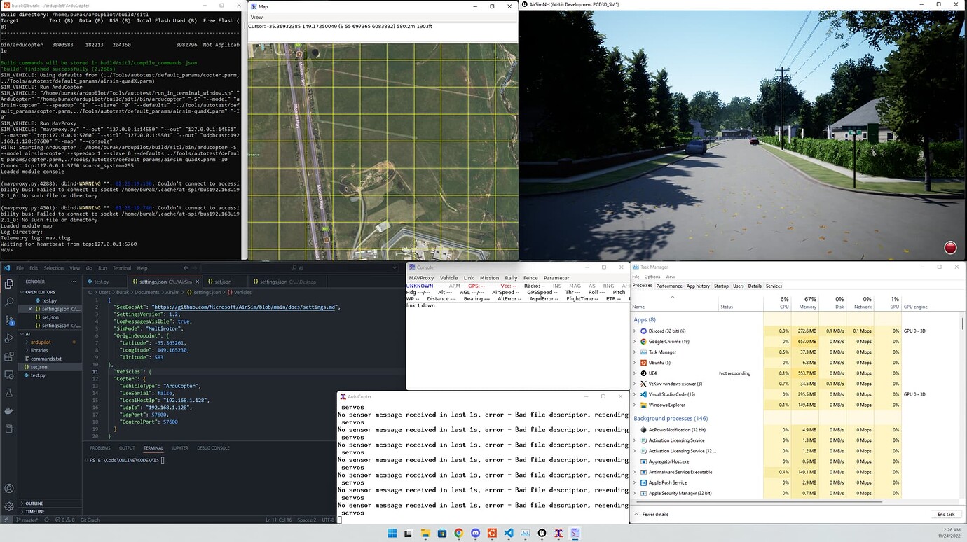 ArduCopter Airsim not runnig with parameters - Copter Simulation - ArduPilot Discourse