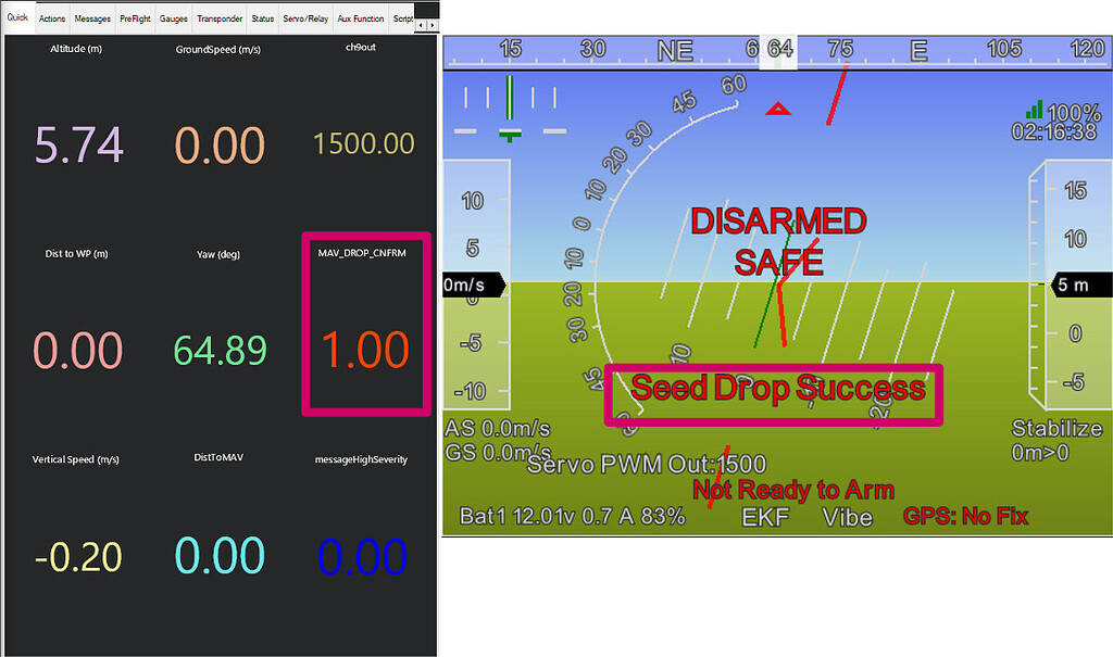 Increase duration of GCS messages and Quick panel named float - ArduPilot Lua Scripting ...