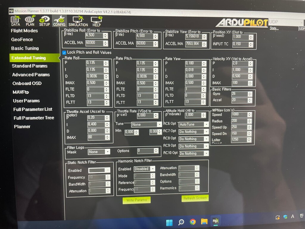 I need help.. 1000mm Large Hexacopter PID Tuning - Copter 4.1 ...