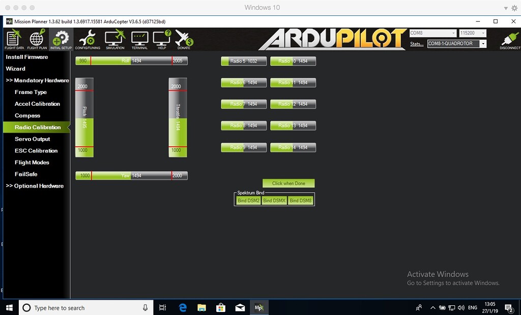 Bad Mapping On Radio Calibration Copter 3 6 Ardupilot Discourse