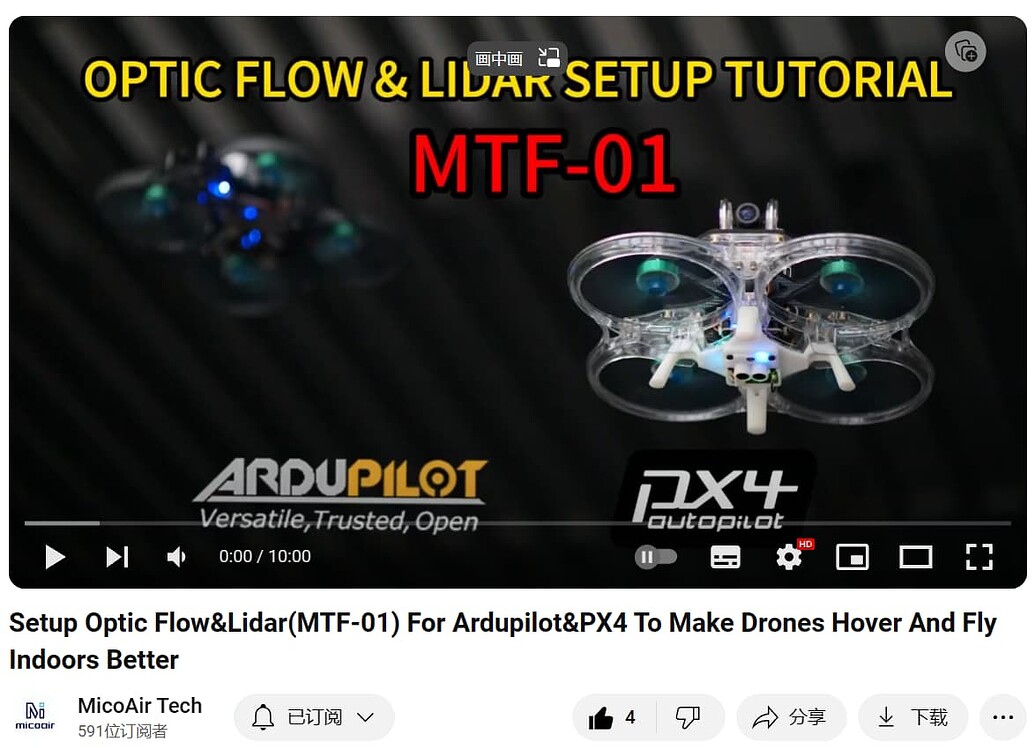 Testing of MTF-01 OPTICAL FLOW & LIDAR SENSOR on 2-Inch FPV Drone With ...