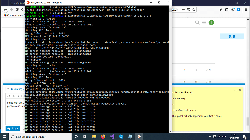 Simulating 2 drones with SITL/Airsim in Windows/Cygwin won't work - Copter Simulation ...