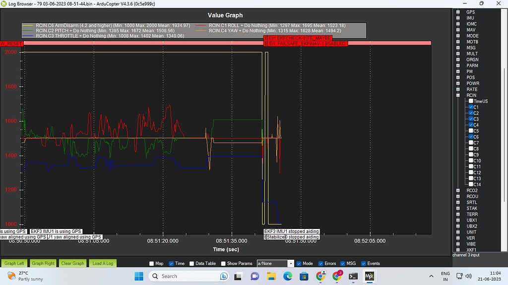 Crash due to signal disconnected between Transmitter and Receiver & Failsafe Error EKF - Copter ...