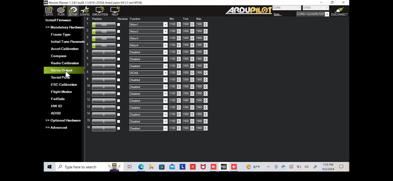 Set servo issue - ArduCopter - ArduPilot Discourse