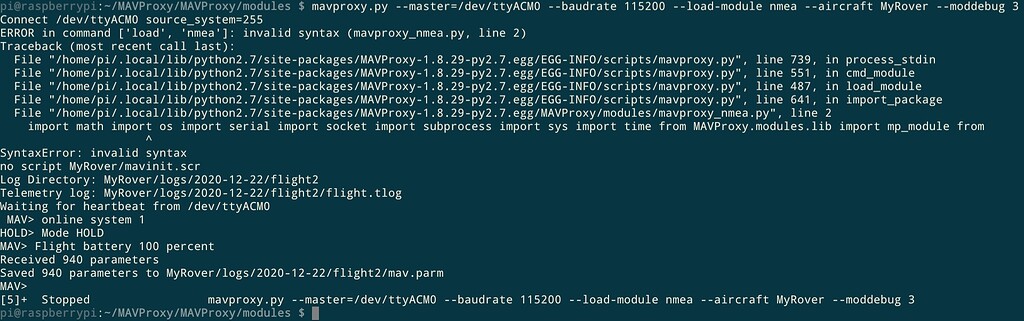 Mavproxy Module syntax error - MAVProxy - ArduPilot Discourse