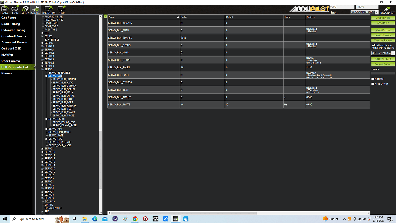 How to set SERVO_BLH_POLES for BDSHOT - Copter 4.3 - ArduPilot Discourse