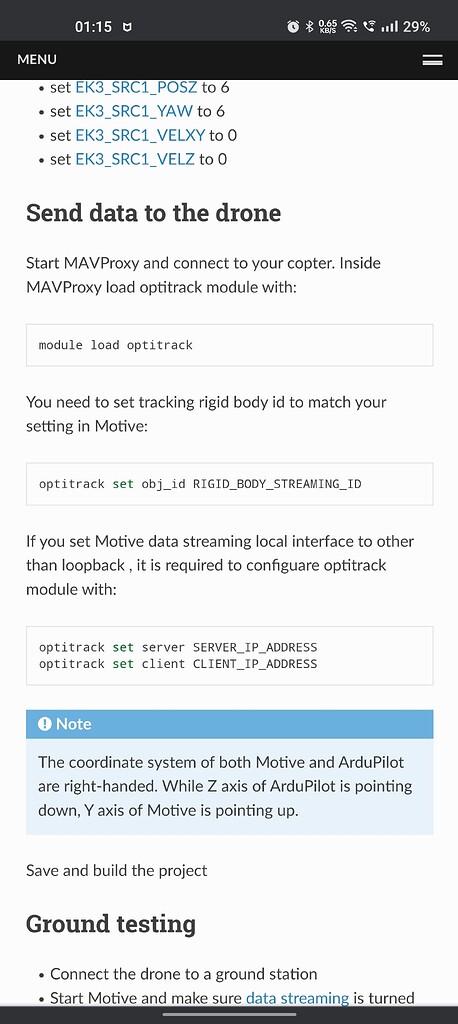 Optitrack with ArduCopter - Copter 4.0 - ArduPilot Discourse