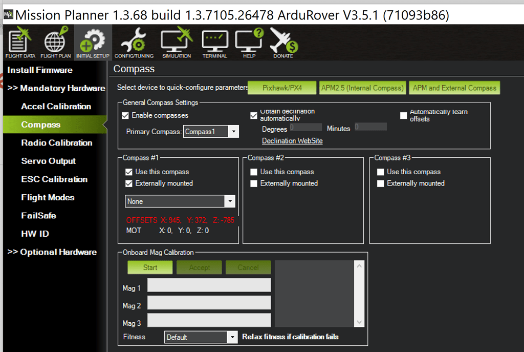 Large Compass Offsets - Rover 3.5 - ArduPilot Discourse