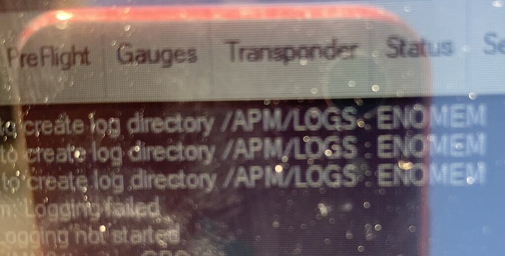 Logging Failed: Failed to create log directory /APM/LOGS:ENOMEM - Copter 4.6 - ArduPilot Discourse