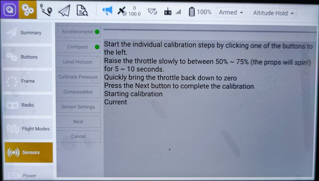 CompassMot not running at all, unable to disarm - QGroundControl - ArduPilot Discourse