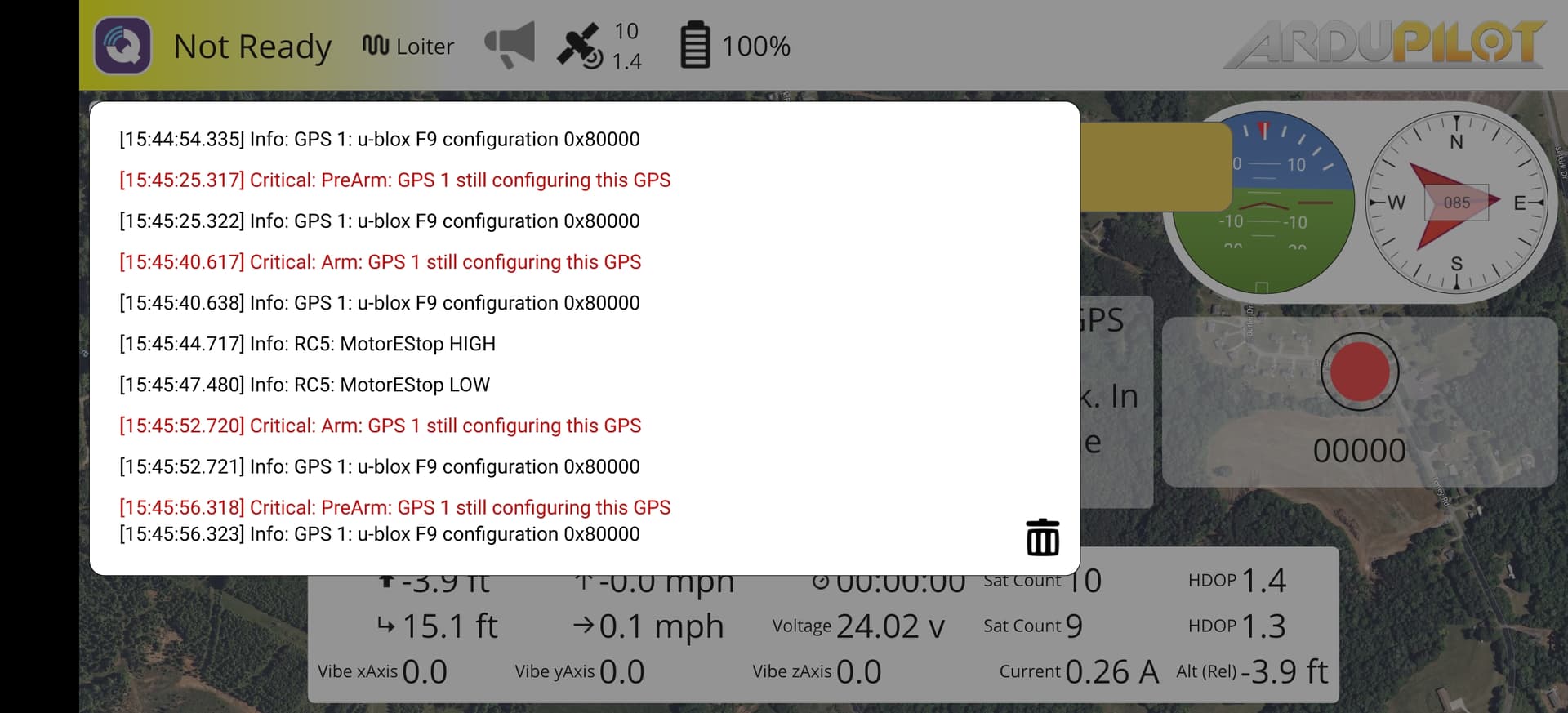 FC tries to config GPS constantly when trying to arm in Loiter Mode - Copter 4.6 - ArduPilot ...