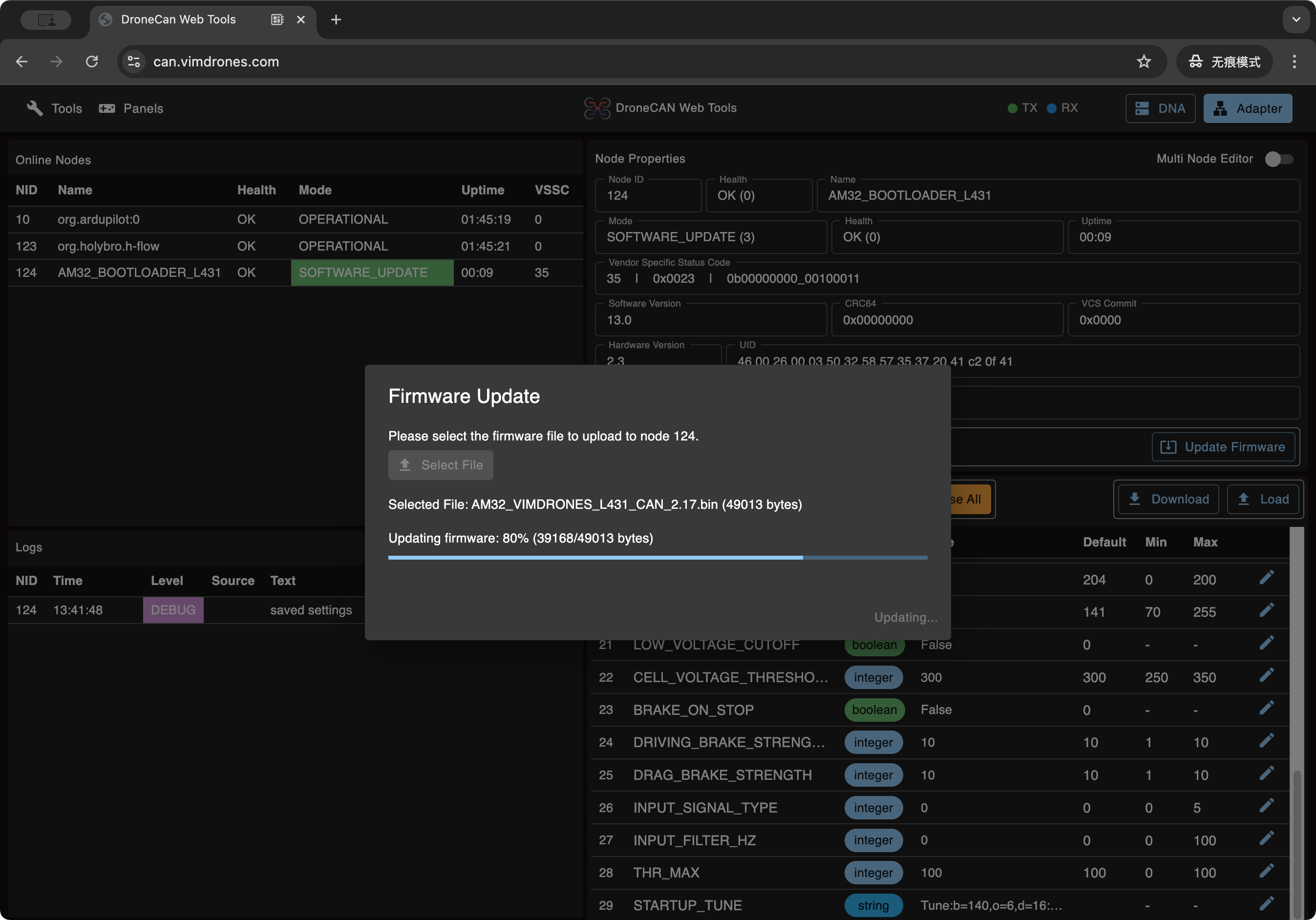 DroneCAN GUI Web Tools running on browser - Blog - ArduPilot Discourse