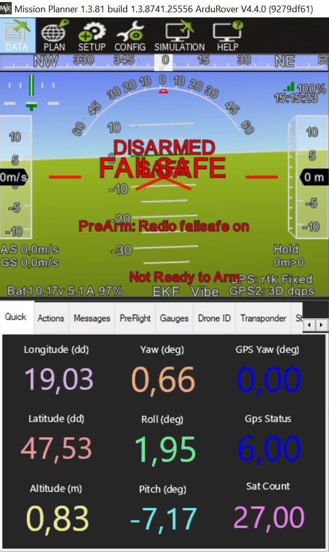 Heading informations via moving baseline configuration (GNSS-antenna ...