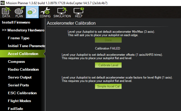 Accelerometer calibration always fail - General - ArduPilot Discourse