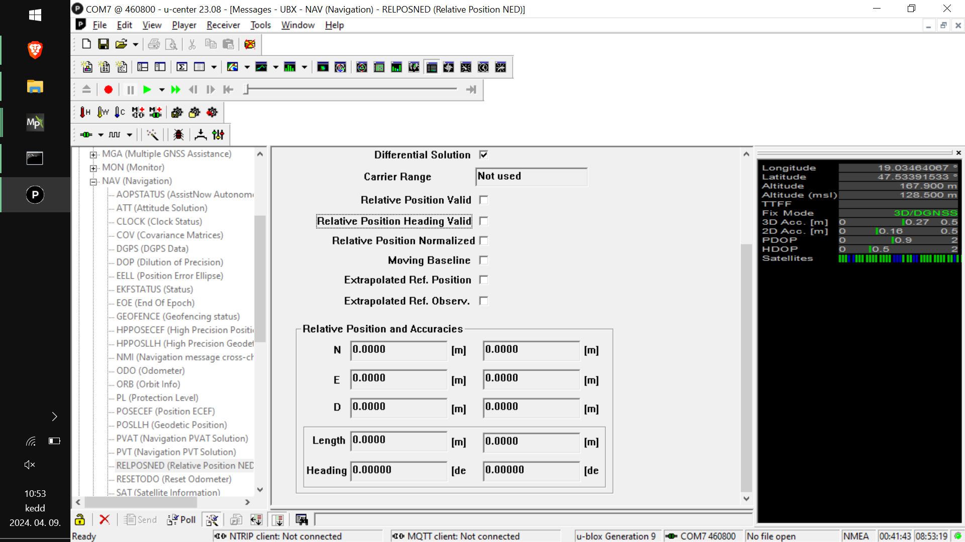 Heading informations via moving baseline configuration (GNSS-antenna ...